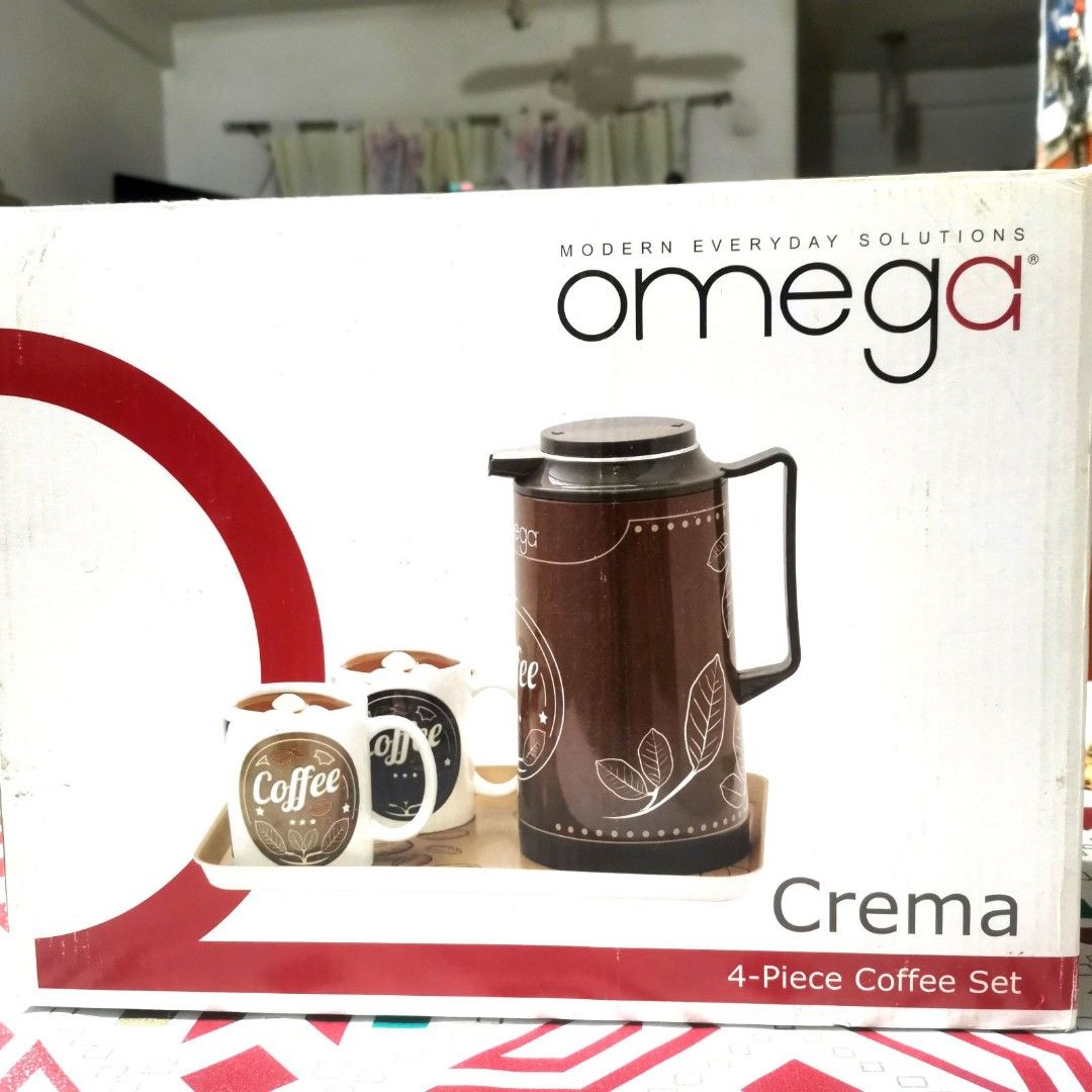 Omega Crema 4-Piece Coffee Set, Furniture & Home Living, Kitchenware ...
