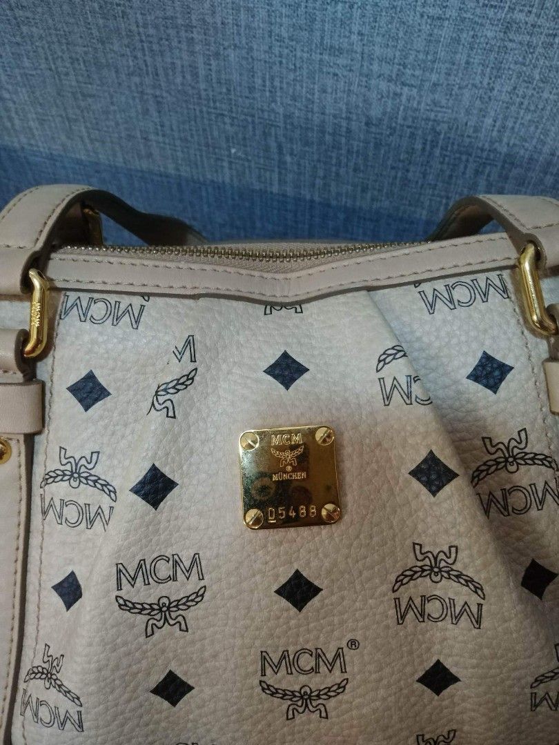 Original MCM Cream 2way, Luxury, Bags & Wallets on Carousell