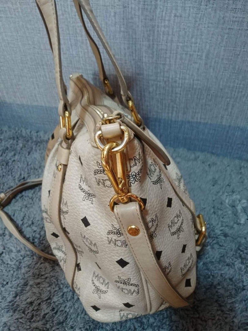 Original MCM Cream 2way, Luxury, Bags & Wallets on Carousell