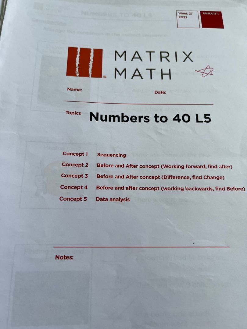P1 Matrix Maths worksheets, Hobbies & Toys, Books & Magazines ...