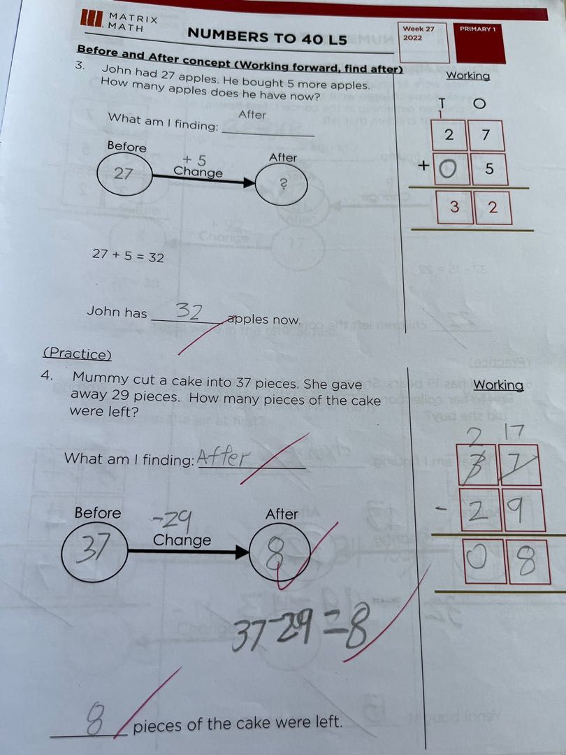 P1 Matrix Maths worksheets, Hobbies & Toys, Books & Magazines ...