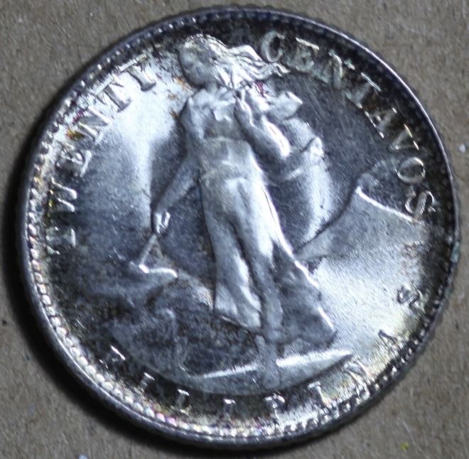 Philippines USPI 20 Centavo 1945 D Silver Coin, Hobbies & Toys ...