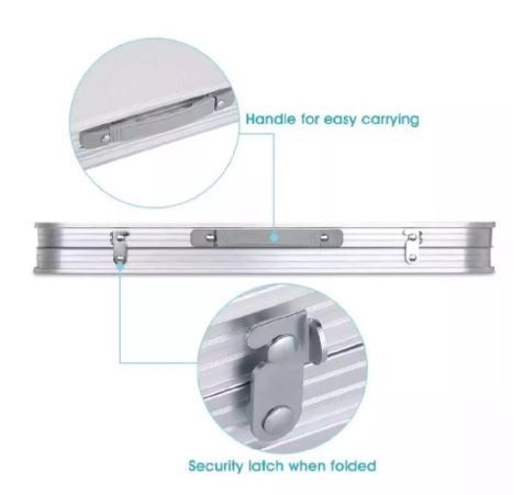 PORTABLE HEAVY DUTY ALUMINIUM FOLDABLE TABLE WOODEN TOP 120CM X 60CM ...