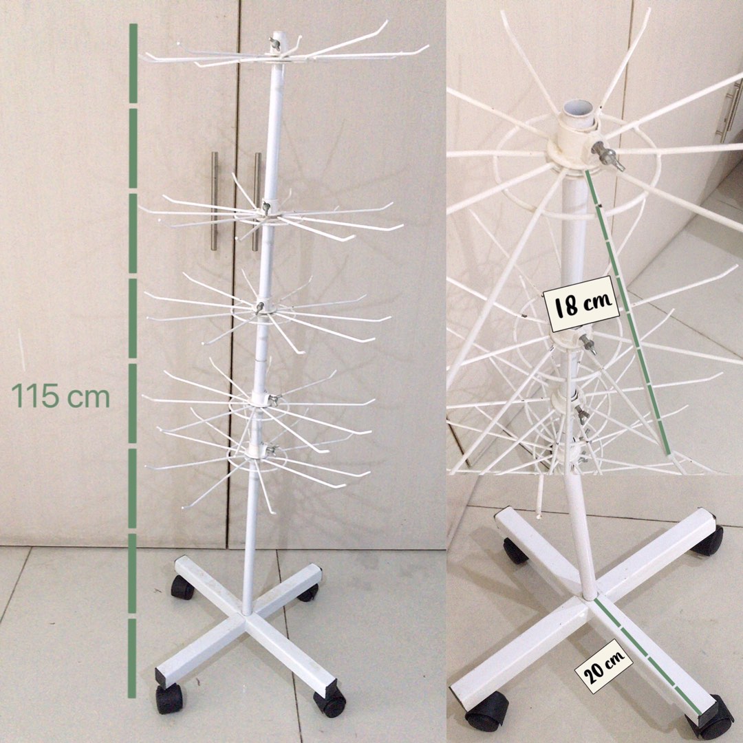 Rak display 5 susun roda. Standing Hanger, pajangan aksesoris gantungan ...