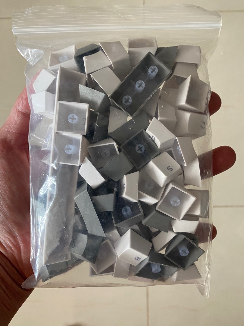 Royal Kludge RK84 PBT keycaps (white and grey), Computers & Tech, Parts ...