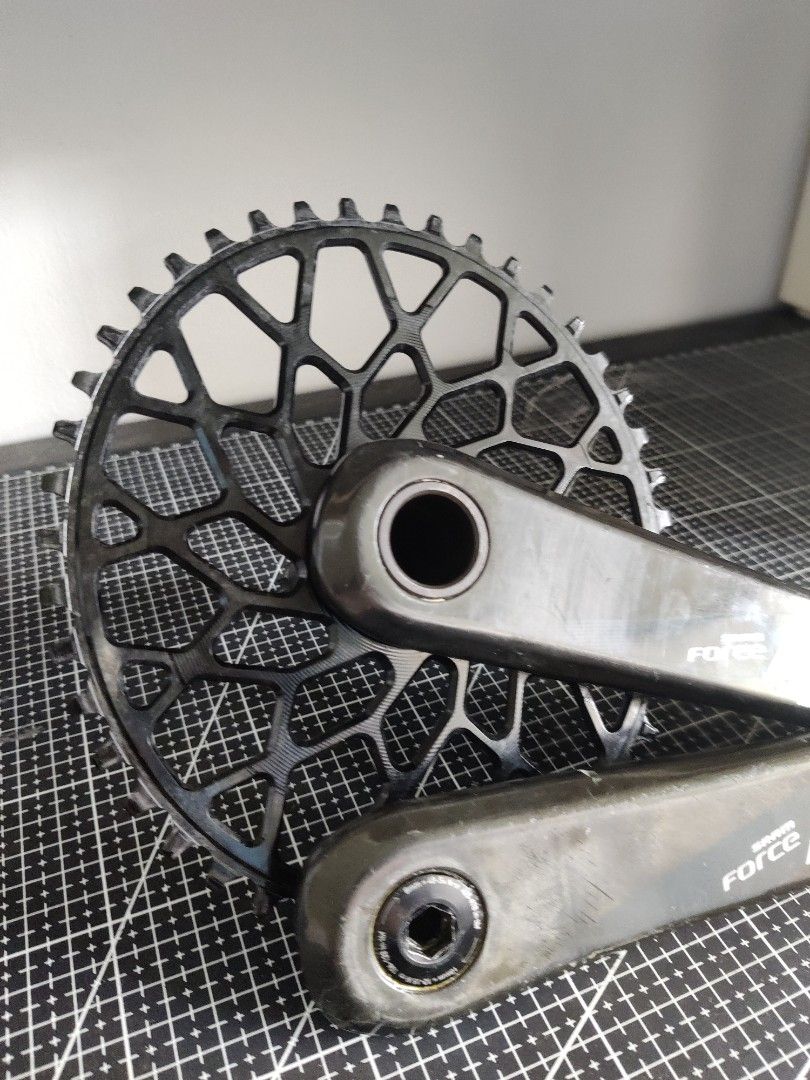 Sram Force Gxp Absolute black 44t oval chainring 3 bolt direct mount ...