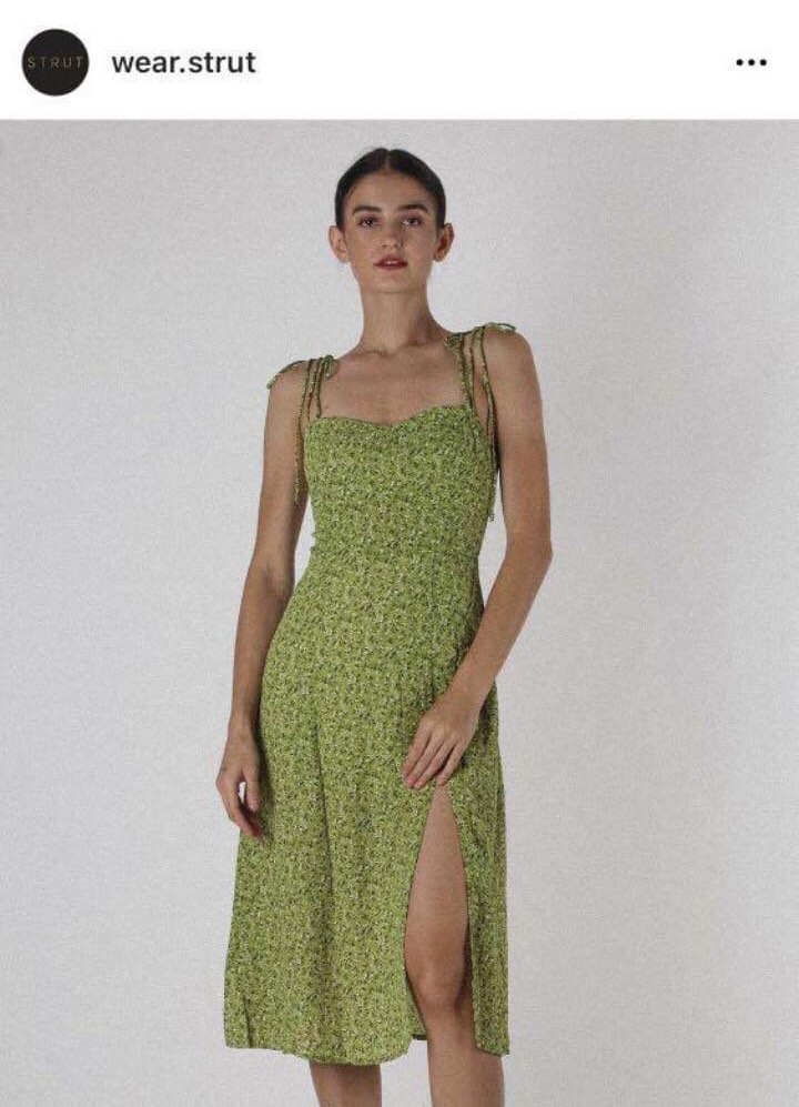 Strut Sadie Midi dress with slit, Women's Fashion, Dresses & Sets ...