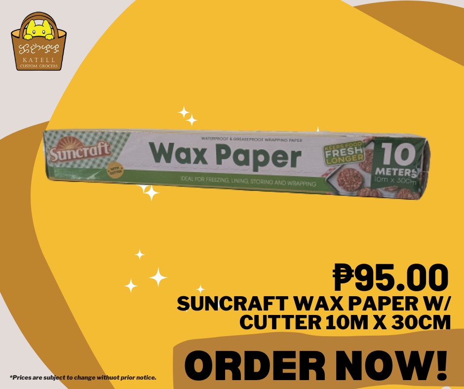 Suncraft Wax Paper with Cutter 10m x 30cm, Furniture & Home Living ...