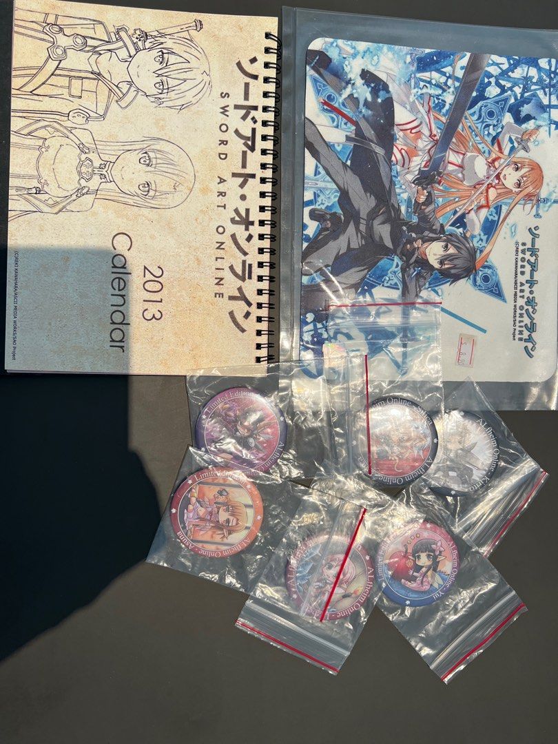 sword art online sao can badges calender, Hobbies & Toys, Toys & Games on Carousell