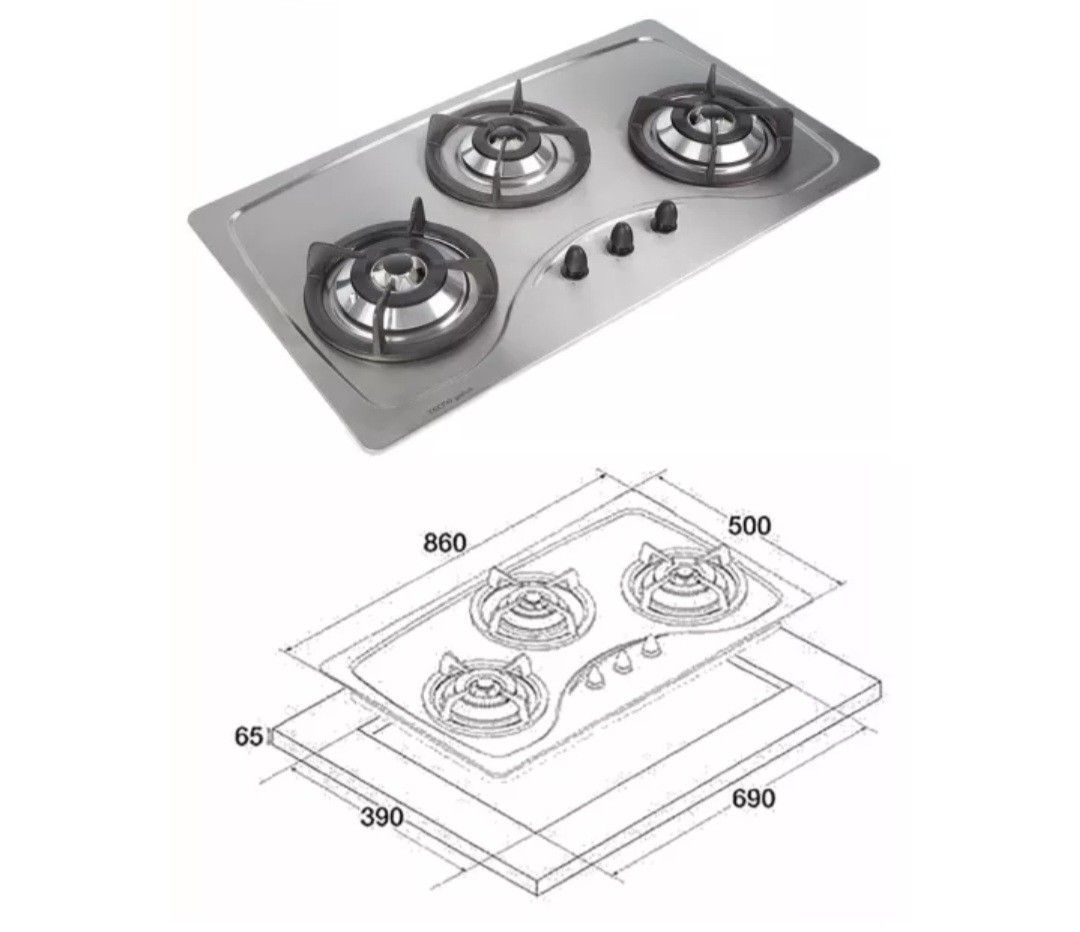 Techno gas hob SR98SV, TV & Home Appliances, Kitchen Appliances, Hobs ...