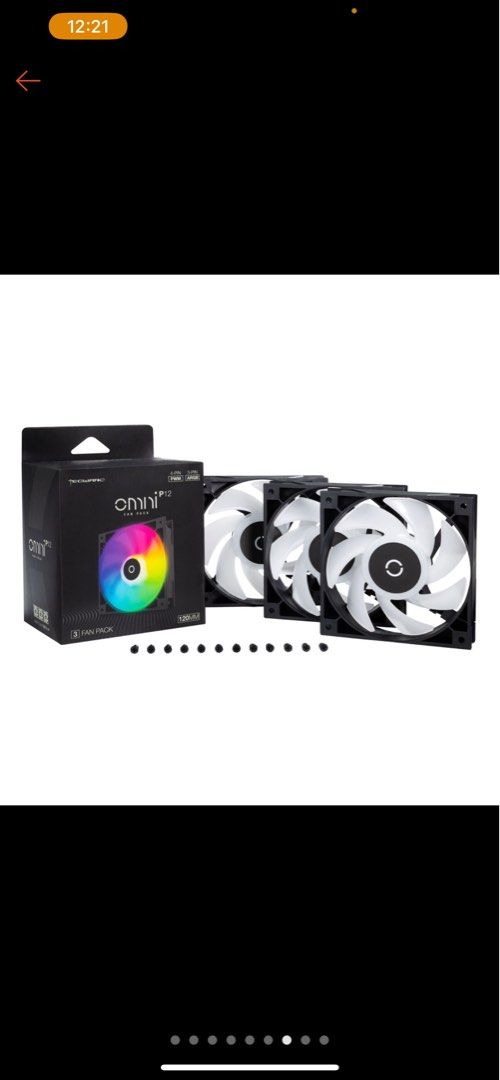 Tecware OMNI P12 ARGB RGB FANS 120MM RGB 3 Pack Case Fan Controller Hub ...