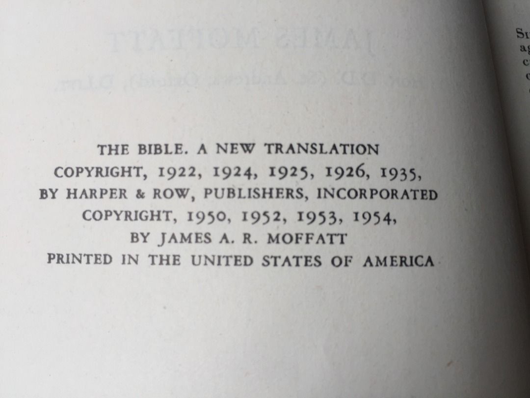 The BIBLE James Moffatt Translation, Hobbies & Toys, Books & Magazines ...