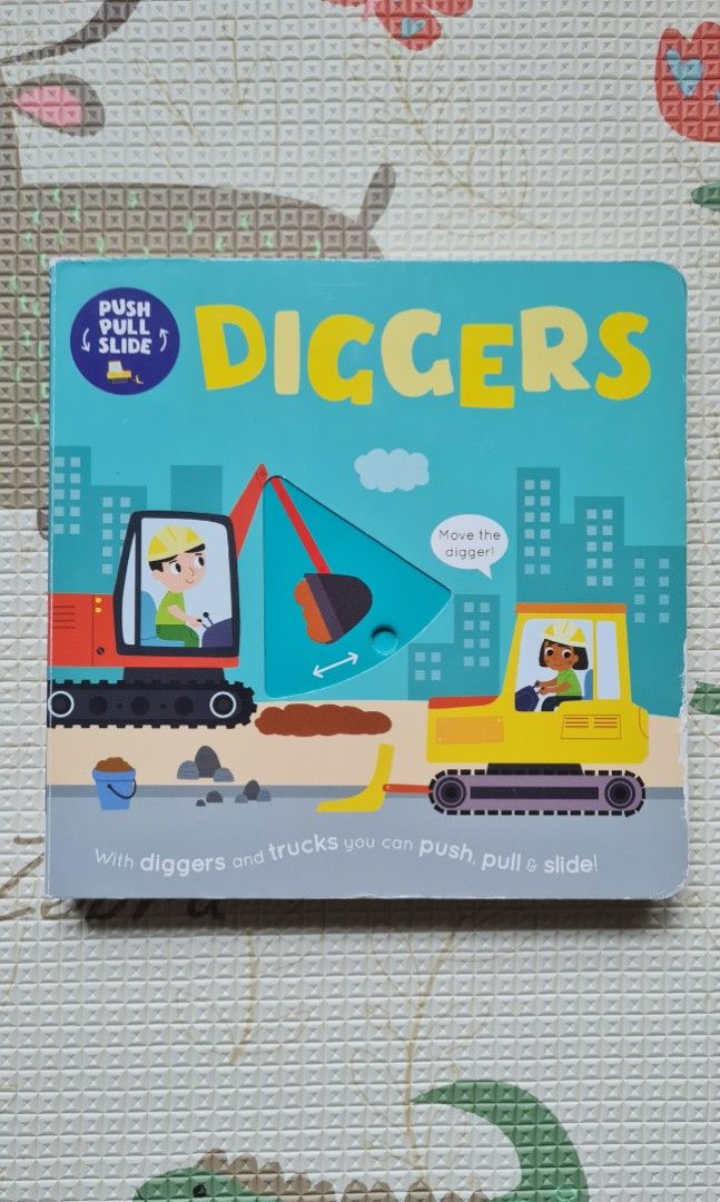 The Three Little Pigs and Diggers push-pull-slide book, Hobbies & Toys ...