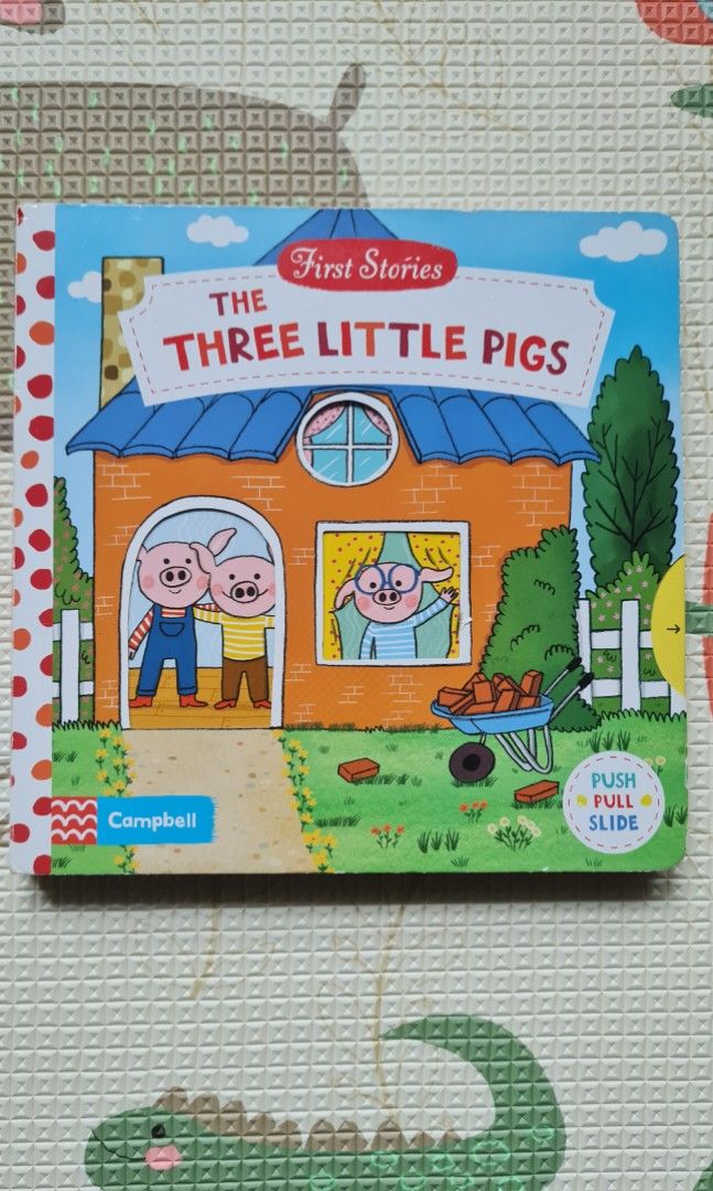The Three Little Pigs and Diggers push-pull-slide book, Hobbies & Toys ...