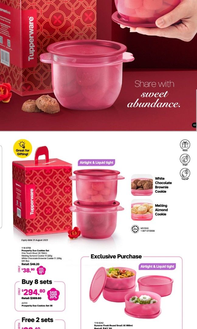 Tupperware cny cookies, Furniture & Home Living, Kitchenware ...