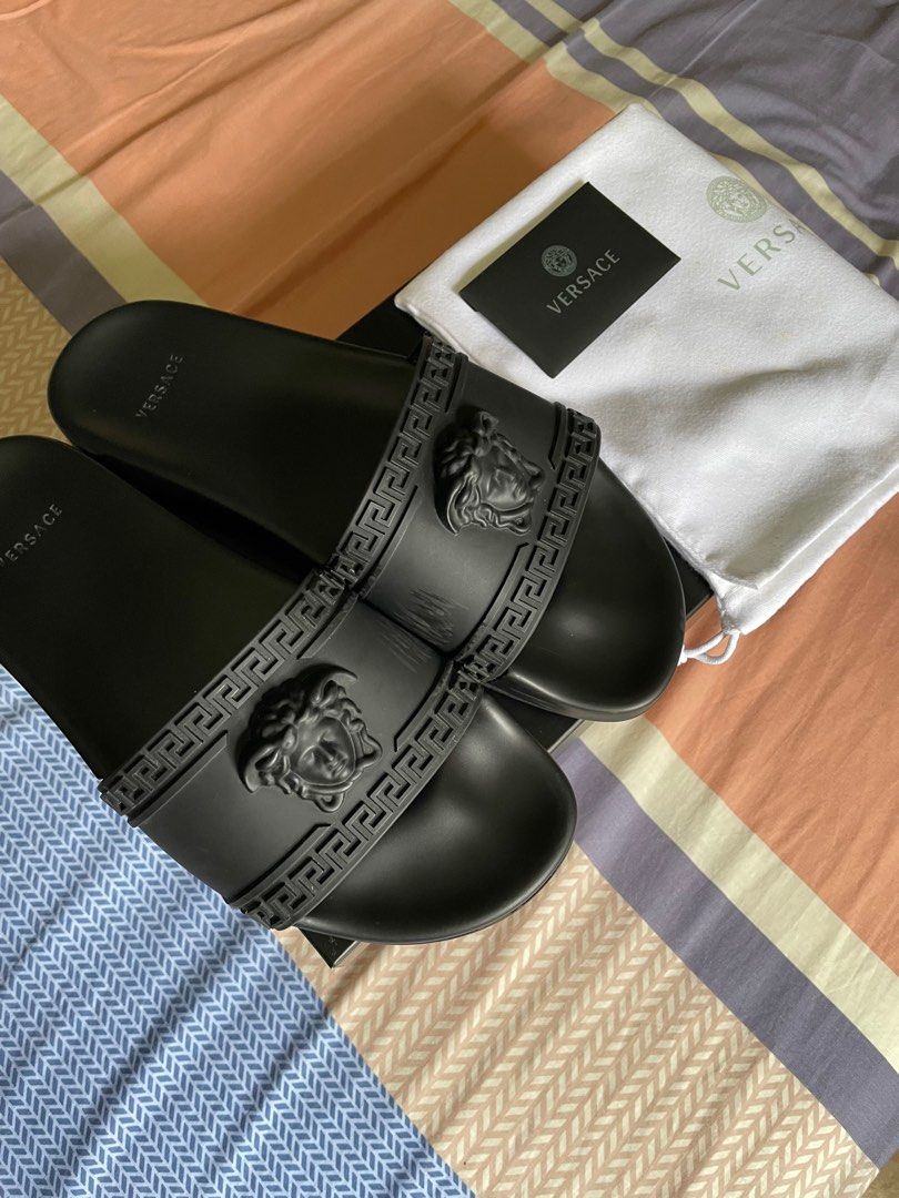 Versace Slides, Men's Fashion, Footwear, Flipflops and Slides on Carousell