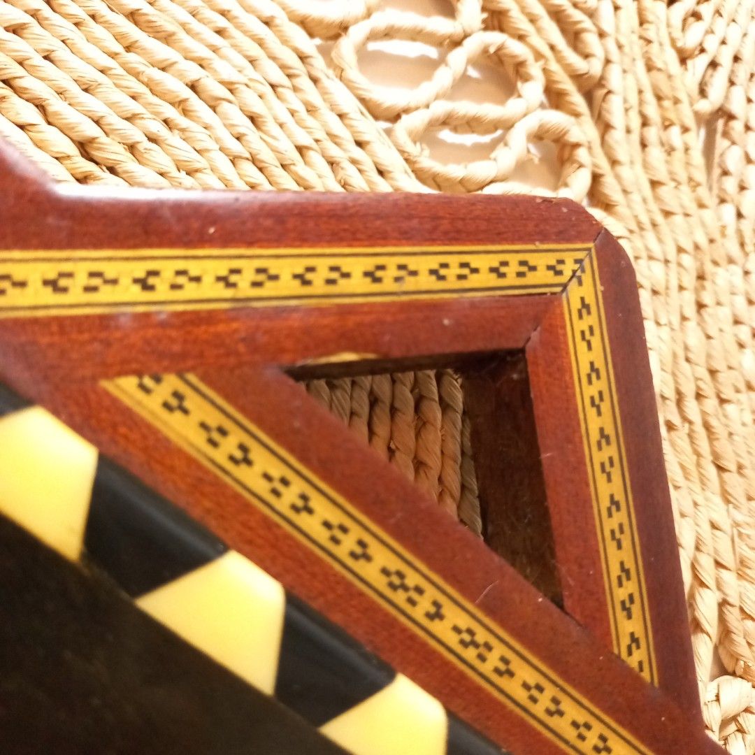 Vintage rare octagon wooden marquetry wall hanging decor, Hobbies ...