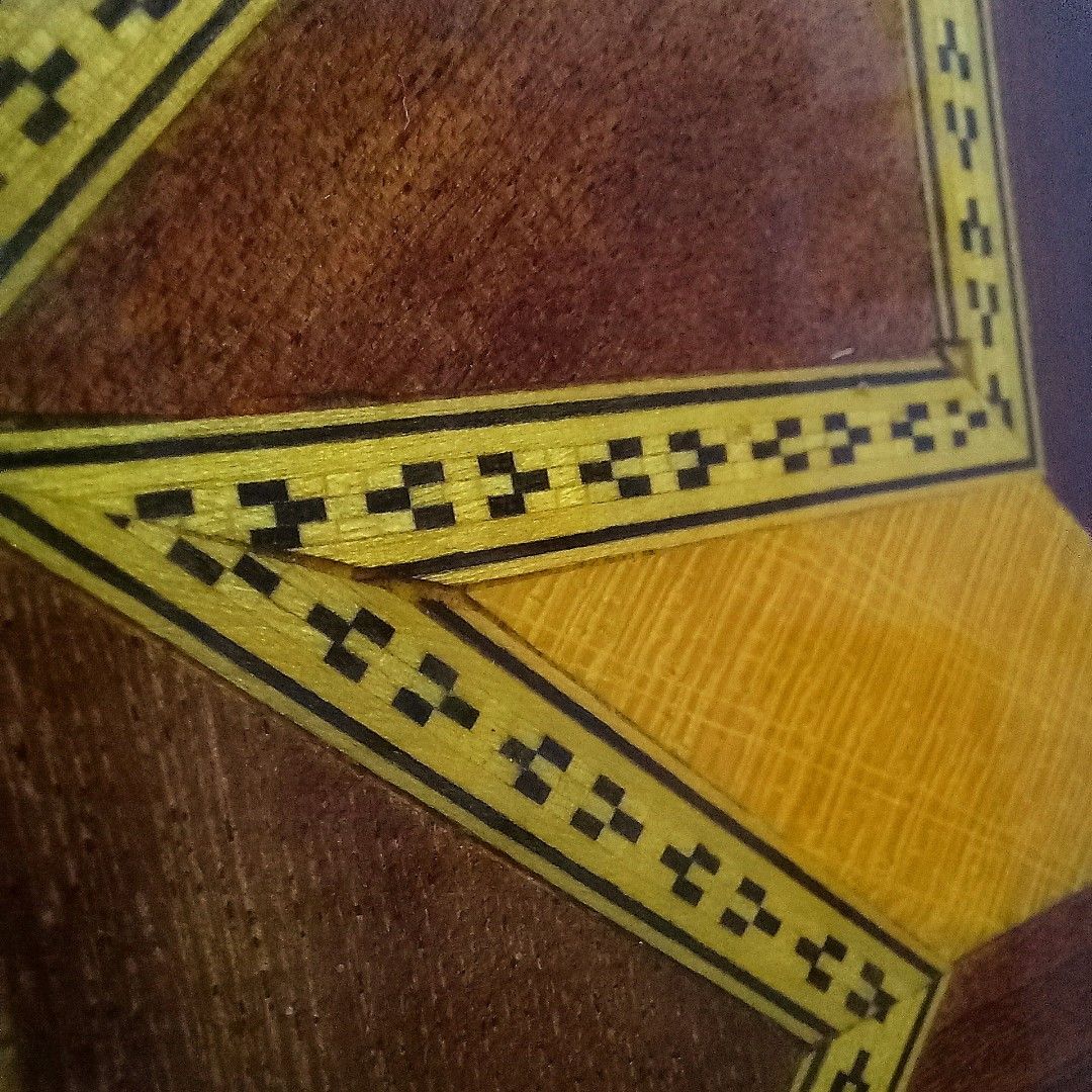 Vintage rare octagon wooden marquetry wall hanging decor, Hobbies ...