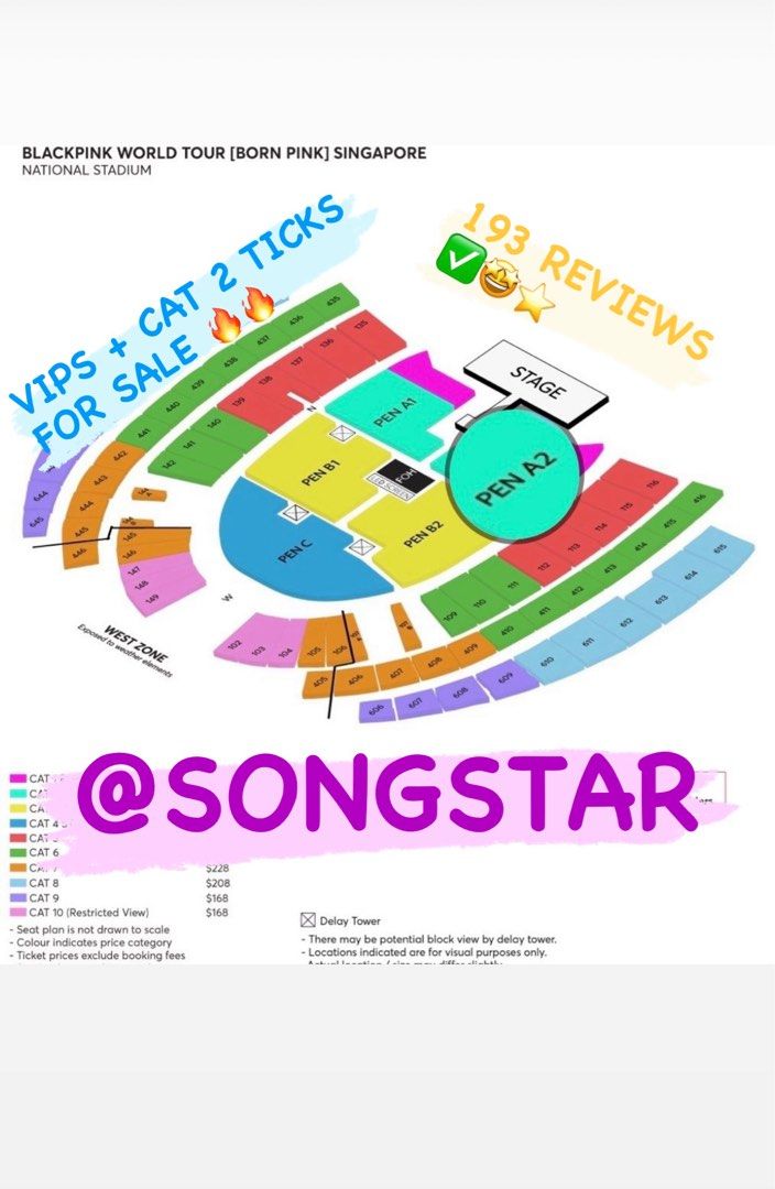 [VIP-CAT1&CAT2 BP TIX] - 13 + 14 May 2023 Blackpink ticket singapore born pink world tour ...