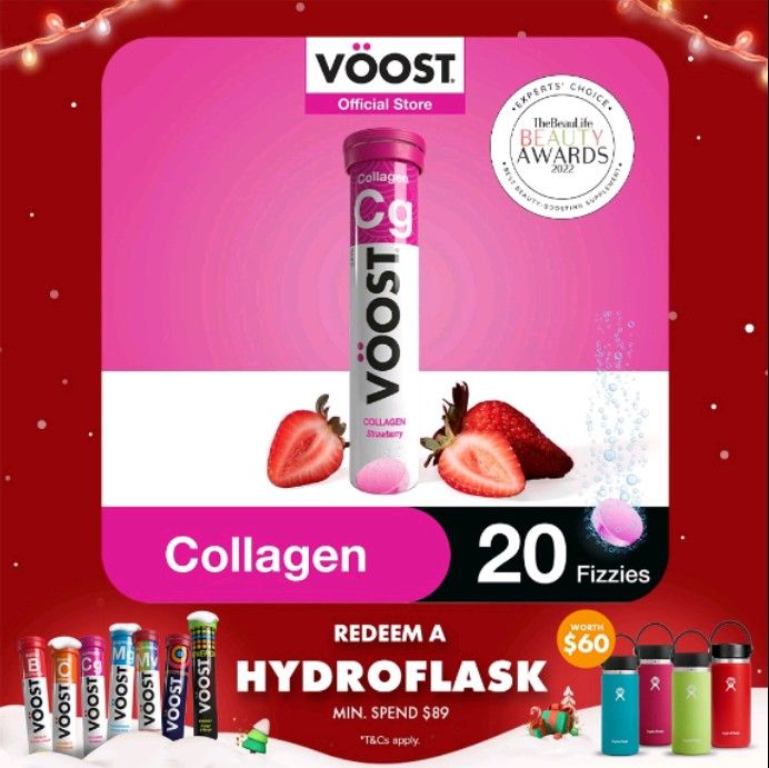 VOOST Collagen Effervescent Vitamin Supplement 20 Tabs to support skin ...