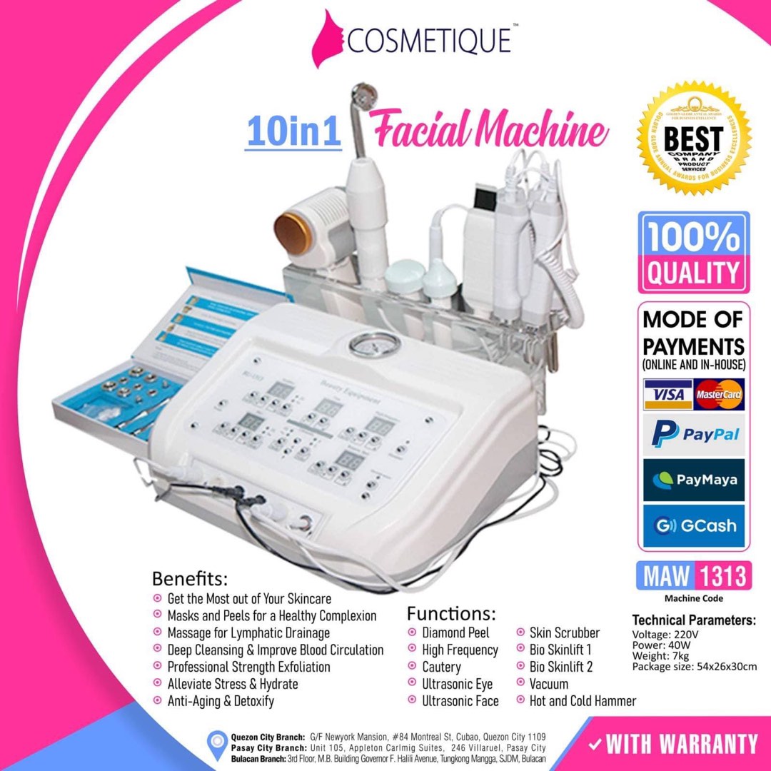 With Warranty 10 in 1 Multifunctional Diamond Power Facial Machine With ...