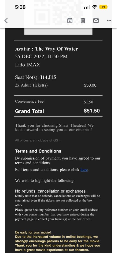 2 Tickets Avatar 2 IMAX 3D 25 Dec Lido IMAX, Tickets & Vouchers, Event ...