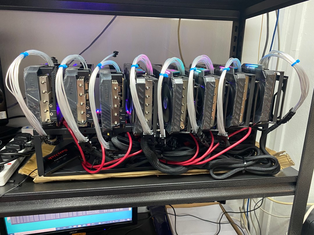 8 x 6700xt mining rig, Computers & Tech, Desktops on Carousell
