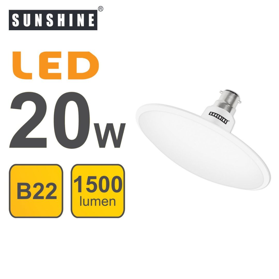 現貨!!! SUNSHINE 陽光 LED 飛碟燈 20W B22 釘頭, 傢俬＆家居, 燈飾及風扇, 燈飾 - Carousell