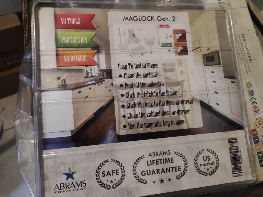 ABRAMS Maglock Gen 2 Magnetic Adhesive Child Baby Lock System 12 Locks ...