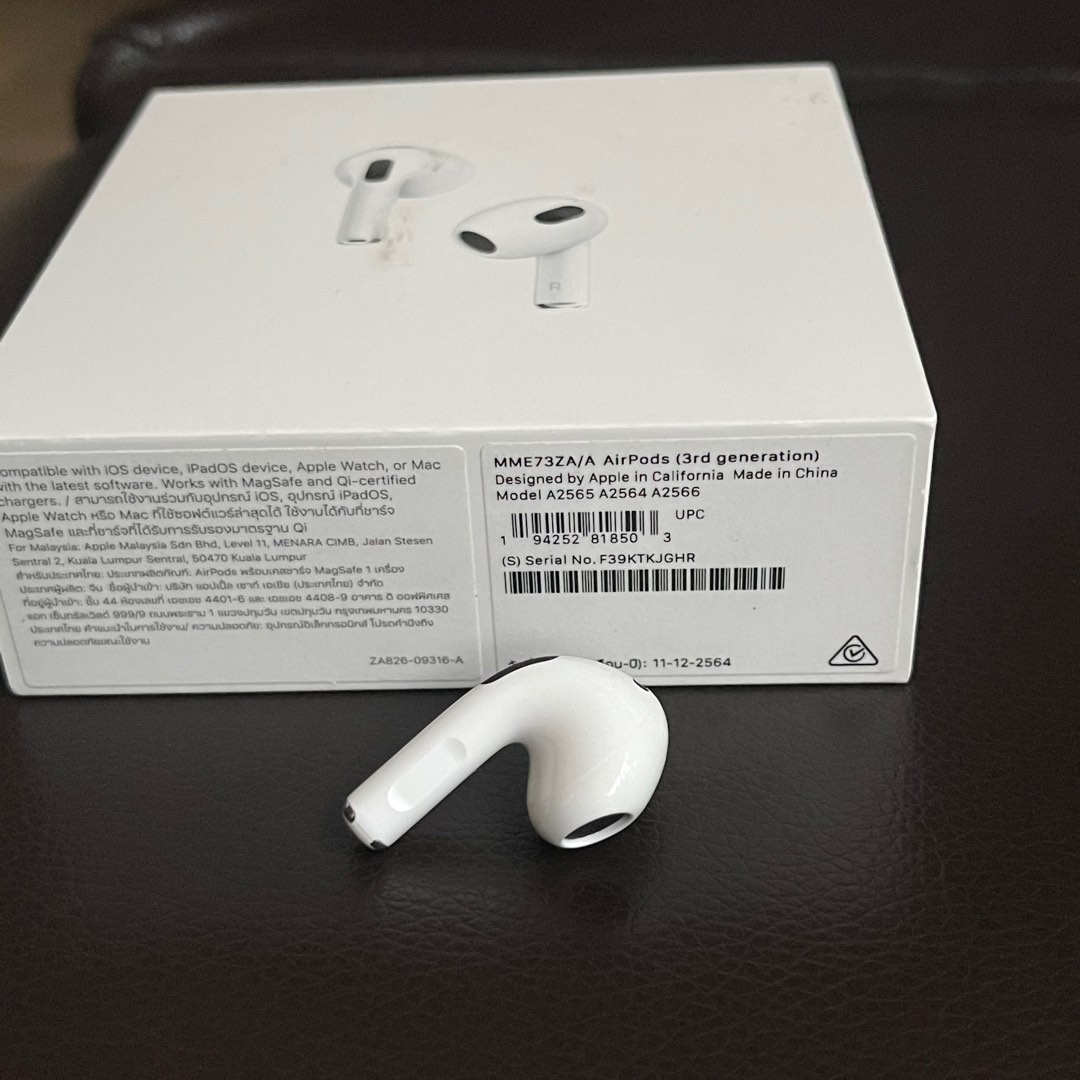 Airpods Gen 3 RIGHT POD ONLY with warranty, Audio, Earphones on Carousell