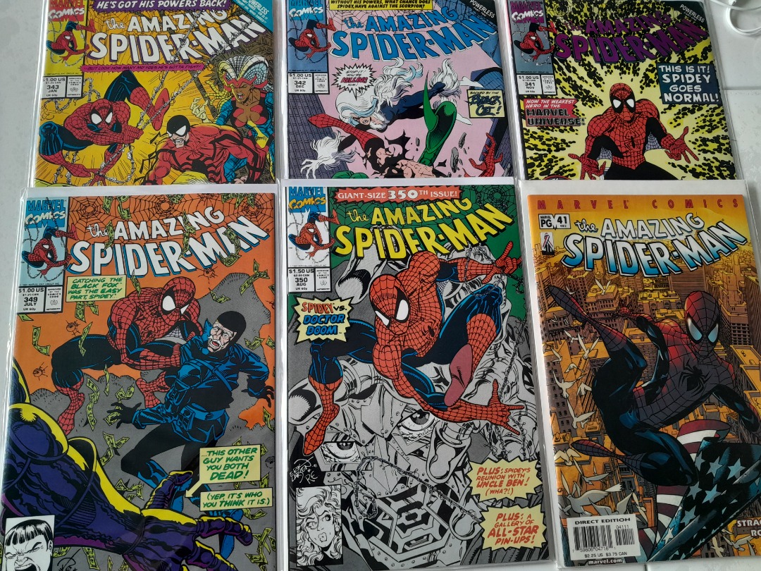 Amazing Spider-man #341 #342 #343 #349 #350 & #41, Hobbies & Toys ...