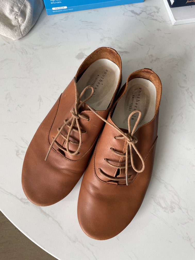 Anothersole brown leather shoes 38, Women's Fashion, Footwear, Flats on Carousell
