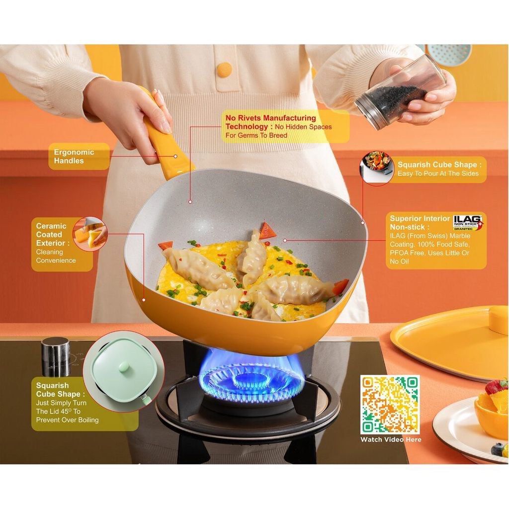 ASD 18cm non-stick wok pan, Furniture & Home Living, Kitchenware ...