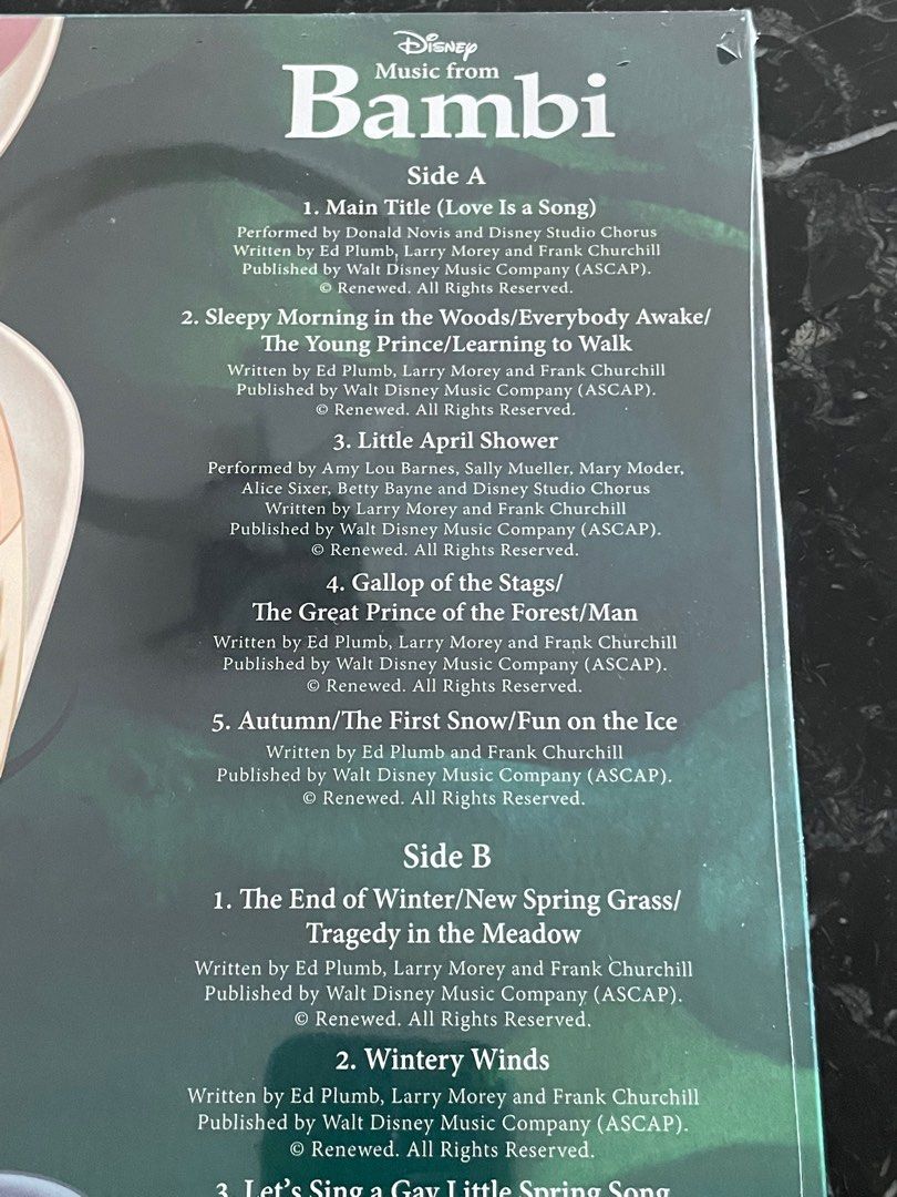 Bambi music from : 80th Anniversary soundtrack. Vinyl lp. New, Hobbies ...