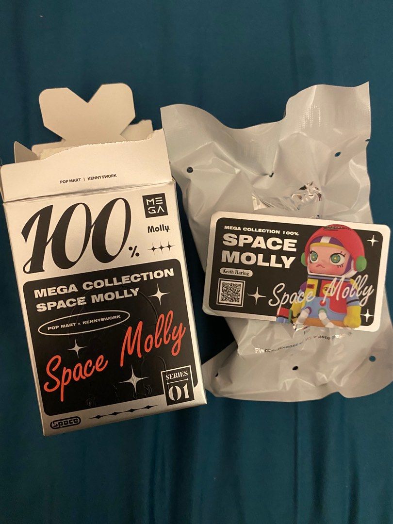 BNIF Popmart 100% space molly keith haring, Hobbies & Toys, Toys & Games on Carousell