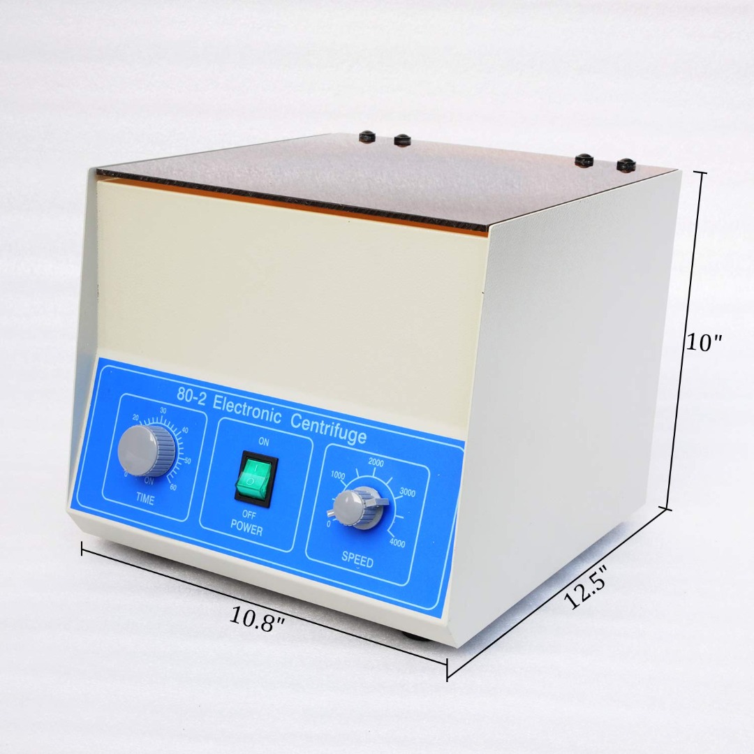 Centrifuge (80-2) Miniature Electric Centrifuge Machine 0-60min Timer 4000r/min Capacity 20ml x ...