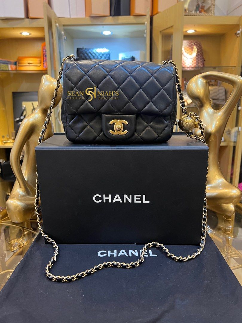 Chanel Mini Square Pearl Crush, Luxury, Bags & Wallets on Carousell