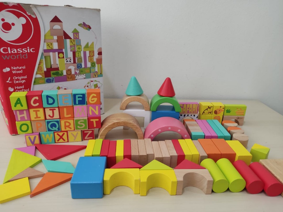 Classic World Multi Activity Wooden Blocks, Hobbies & Toys, Toys ...