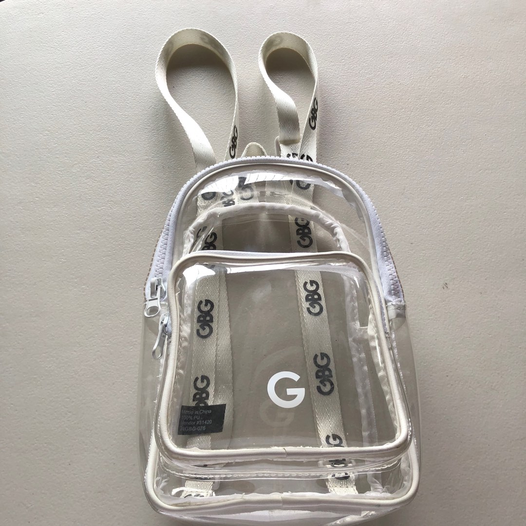 Clear Backpack White GBG, Women's Fashion, Bags & Wallets, Backpacks on ...
