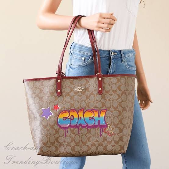 Coach F31500 Reversible City Tote in Signature Canvas with Graffiti ...