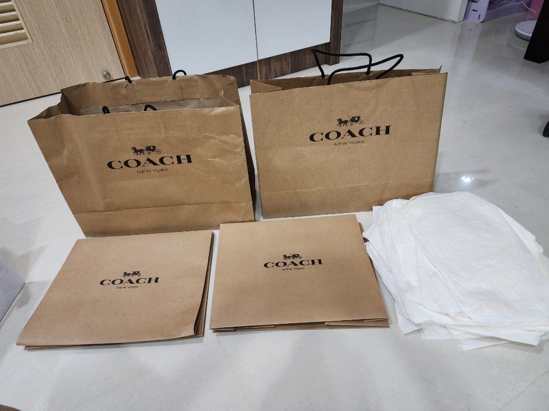 Coach paper bag n box, Women's Fashion, Bags & Wallets, Tote Bags on ...