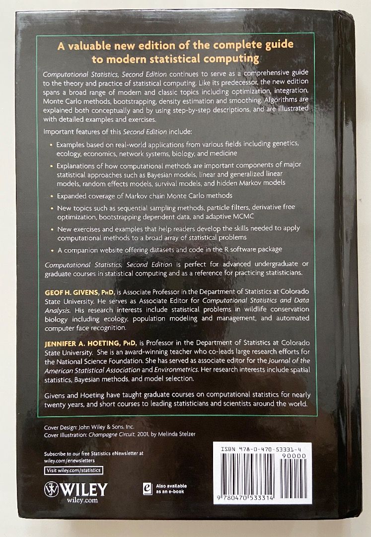 Computational Statistics 2nd Edition By Givens And Hoeting Hobbies