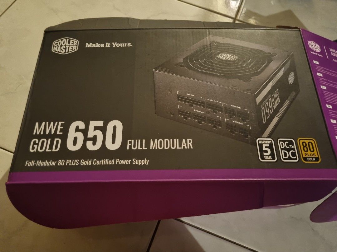 Coolermaster MWE gold 650 watts full modular, Computers & Tech, Parts ...
