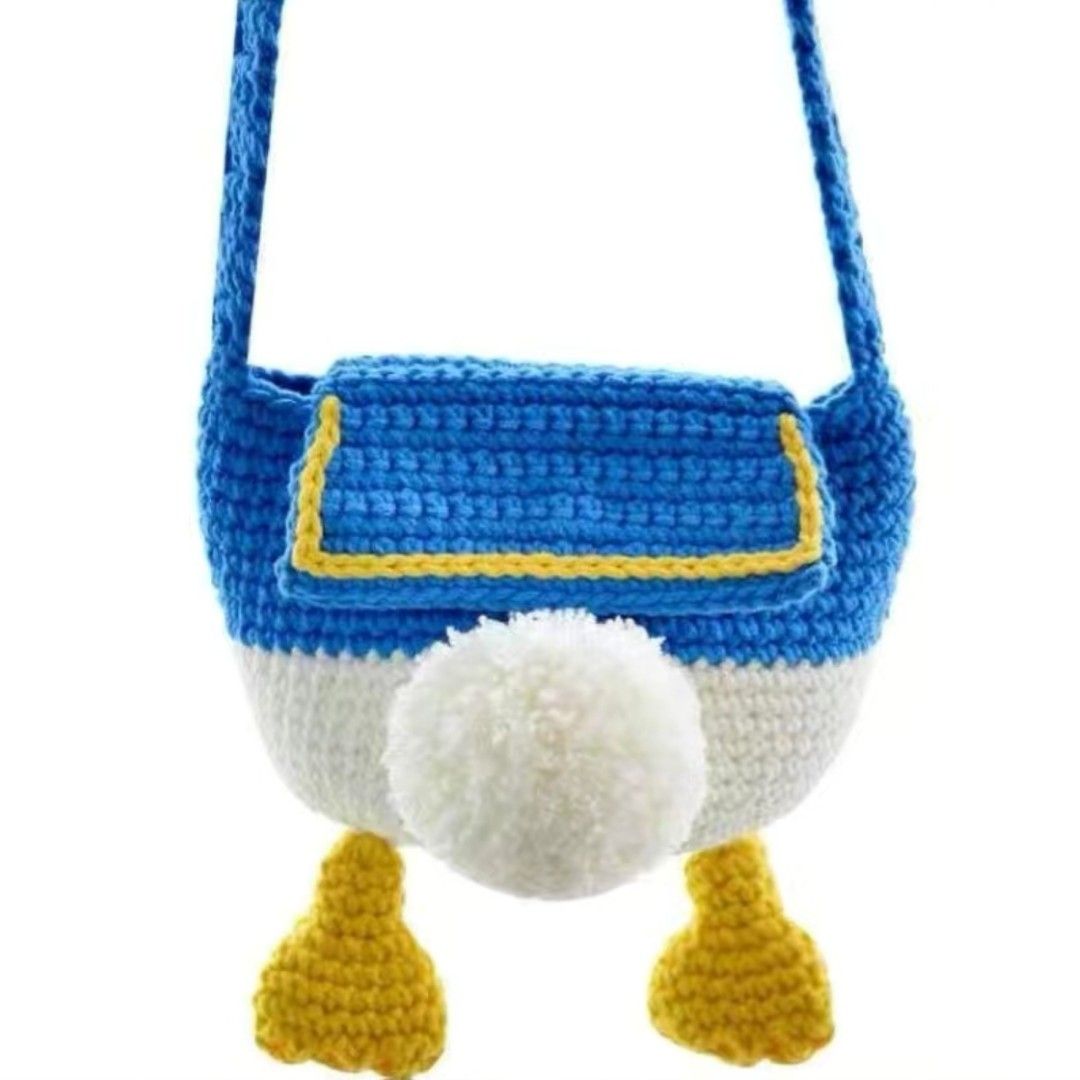 Crochet donald duck bag, Hobbies & Toys, Stationery & Craft, Handmade ...