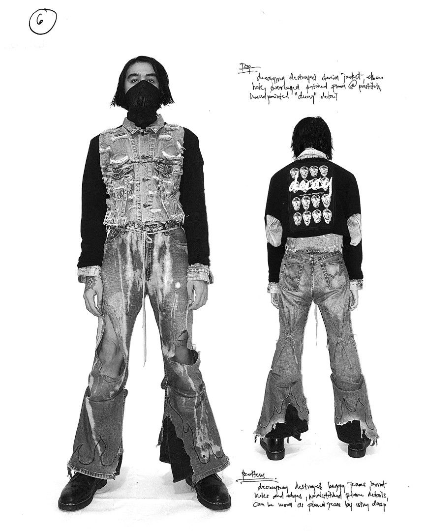 Decaying destroyed overlayed denim jacket, Women's Fashion, Coats ...