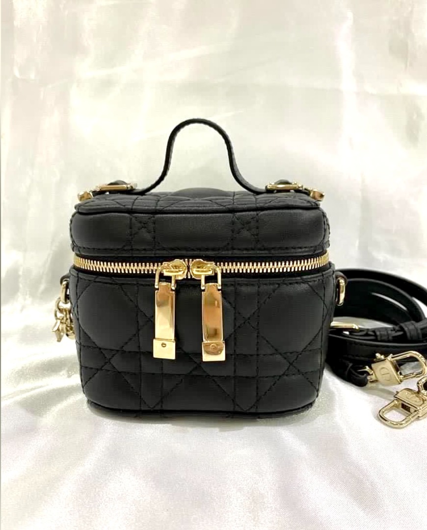 Dior Micro Vanity in Black GHW, Luxury, Bags & Wallets on Carousell