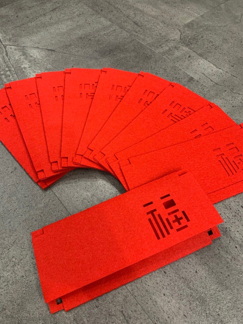 Felt Red Packet Ang Pow Felt Material (pack of 10), Hobbies & Toys ...