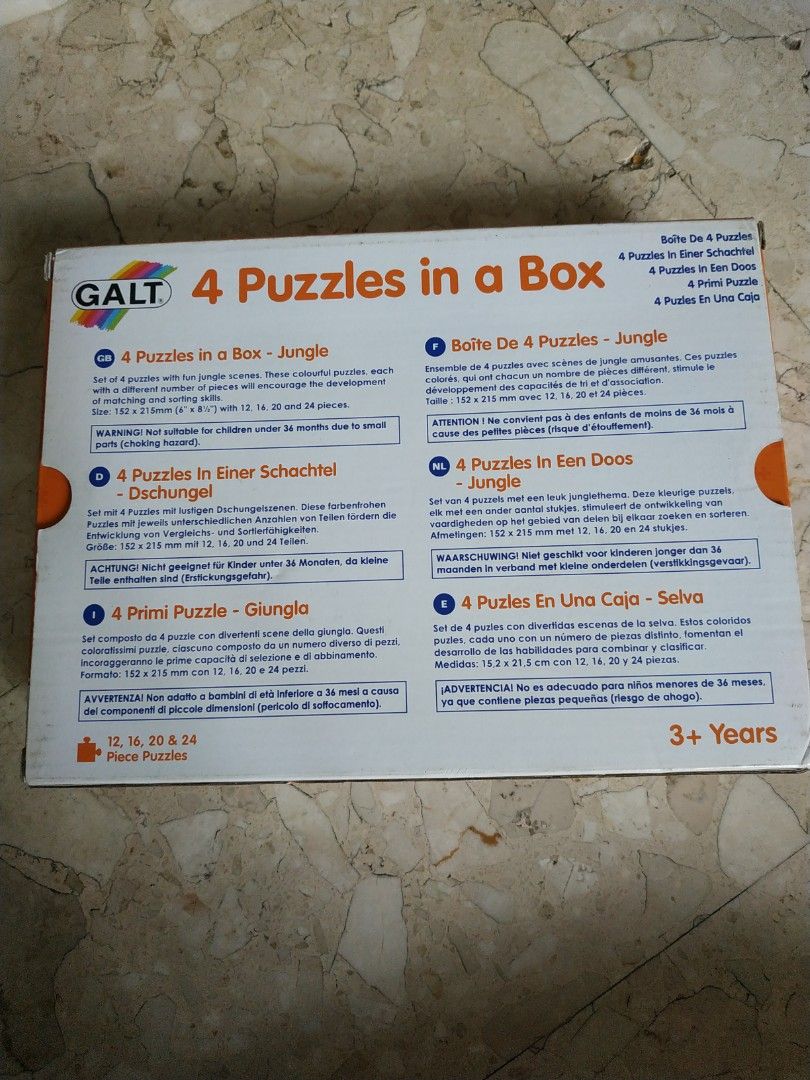 Galt Jigsaw Puzzle (Jungle - 4 puzzles in a box), Hobbies & Toys, Toys ...
