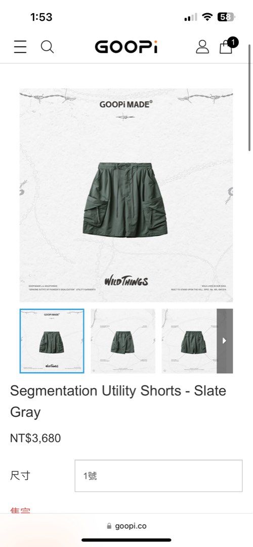Goopi Segmentation Utility Shorts - Slate Gray, 男裝, 褲＆半截裙, 短褲 - Carousell