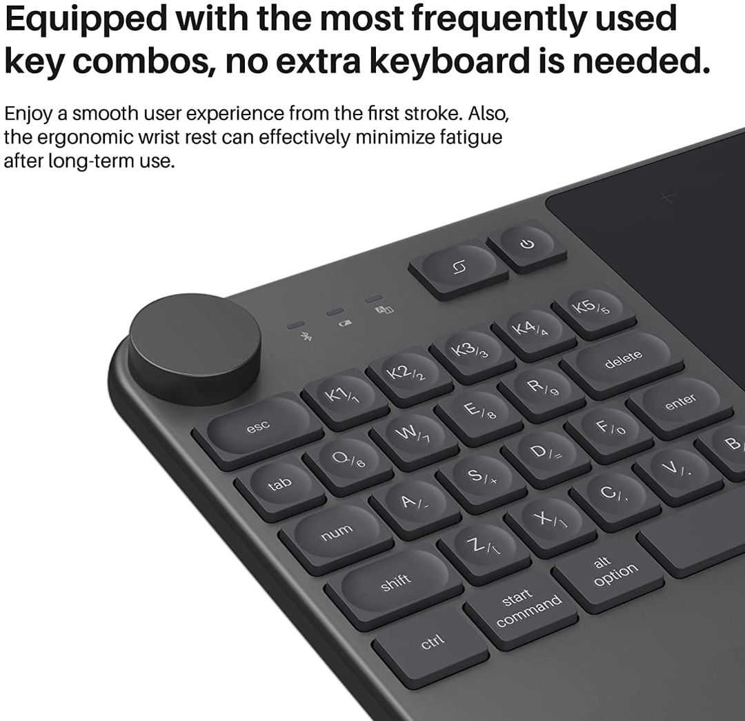 HUION Graphics Tablet Inspiroy Keydial KD200 Bluetooth 5.0 8.9 x 5.6 ...